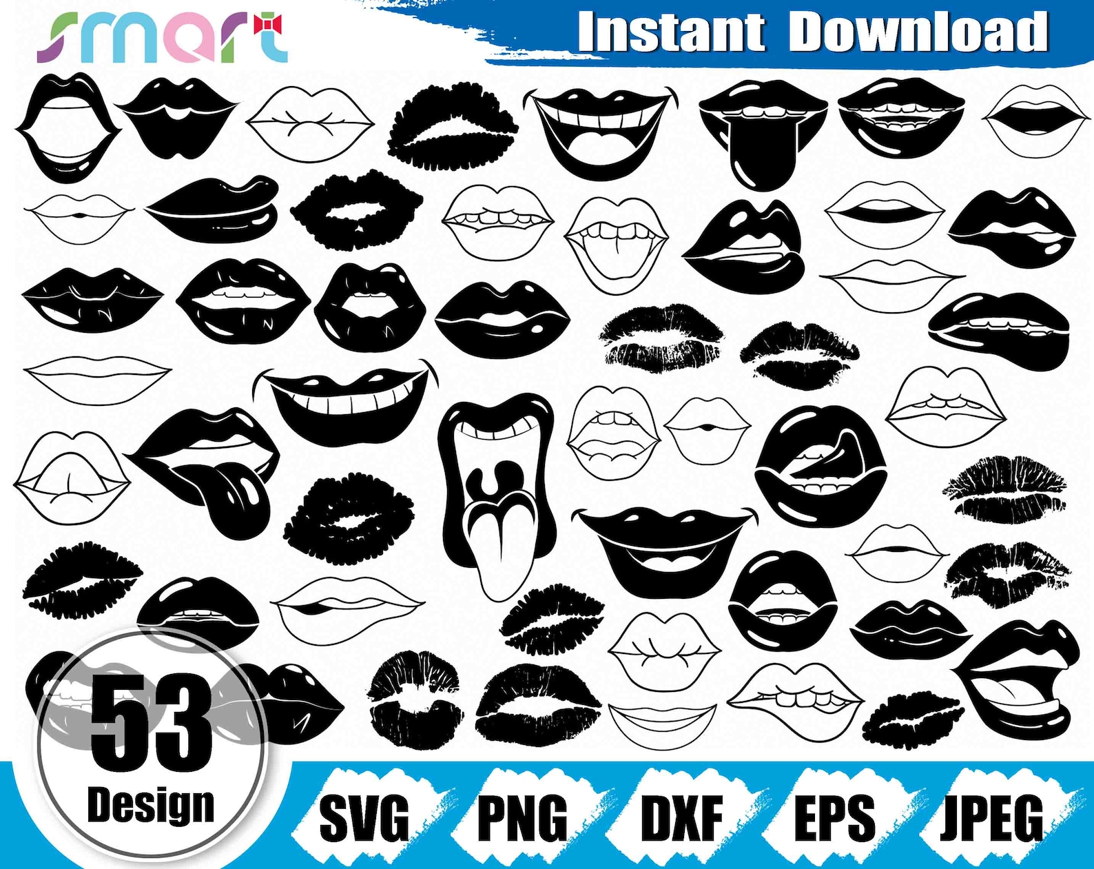 Lips Svg Bundlekiss Svgkisses Svgkissing Svgmouth Svglips - Etsy