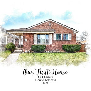 Color Pencil House Portrait, Custom Housewarming Gift, Personalized ...