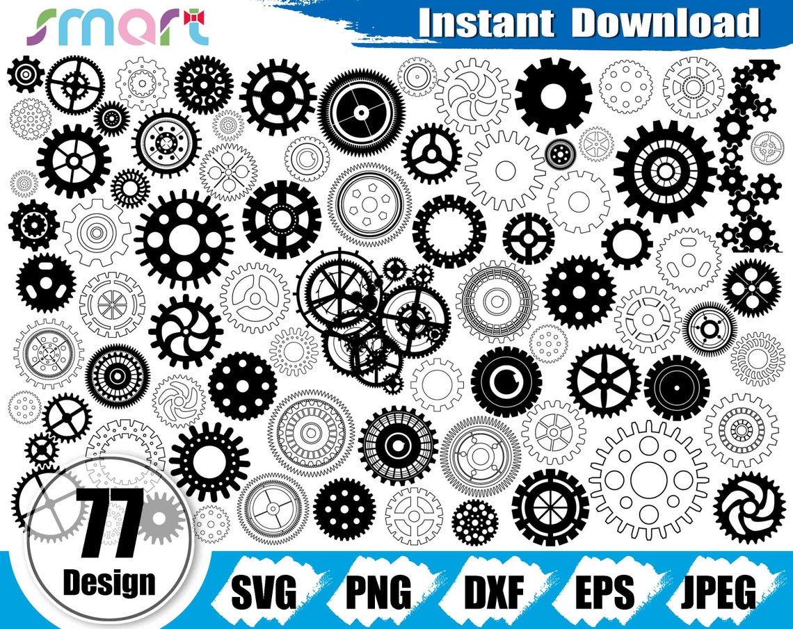 Gears SVG Bundle, Steampunk Cog Wheels Clipart (digital Download) - Etsy