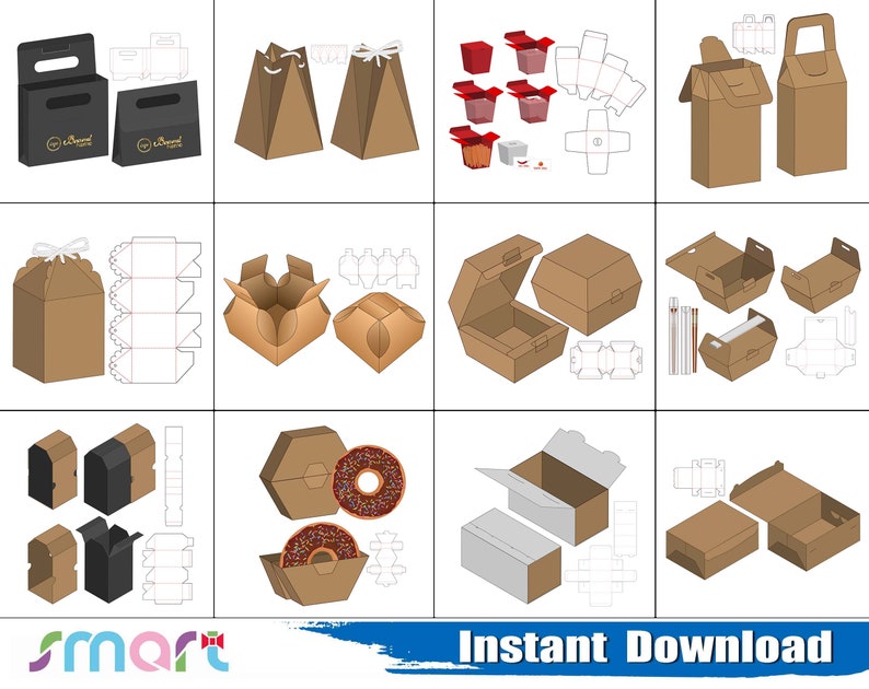 French Fries Box Svg, Box Template Svg, Drawer Box Svg, Paper Bag Svg ...