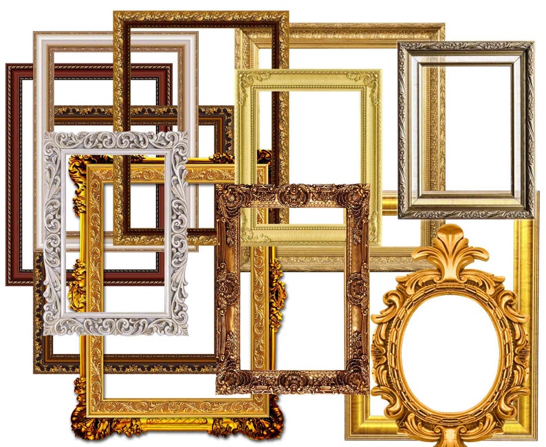 Vintage Picture Frame Clipart Bundle: Scrapbook Frames (PNG File) - Etsy
