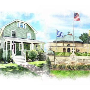 Color Pencil House Portrait, Custom Housewarming Gift, Personalized ...