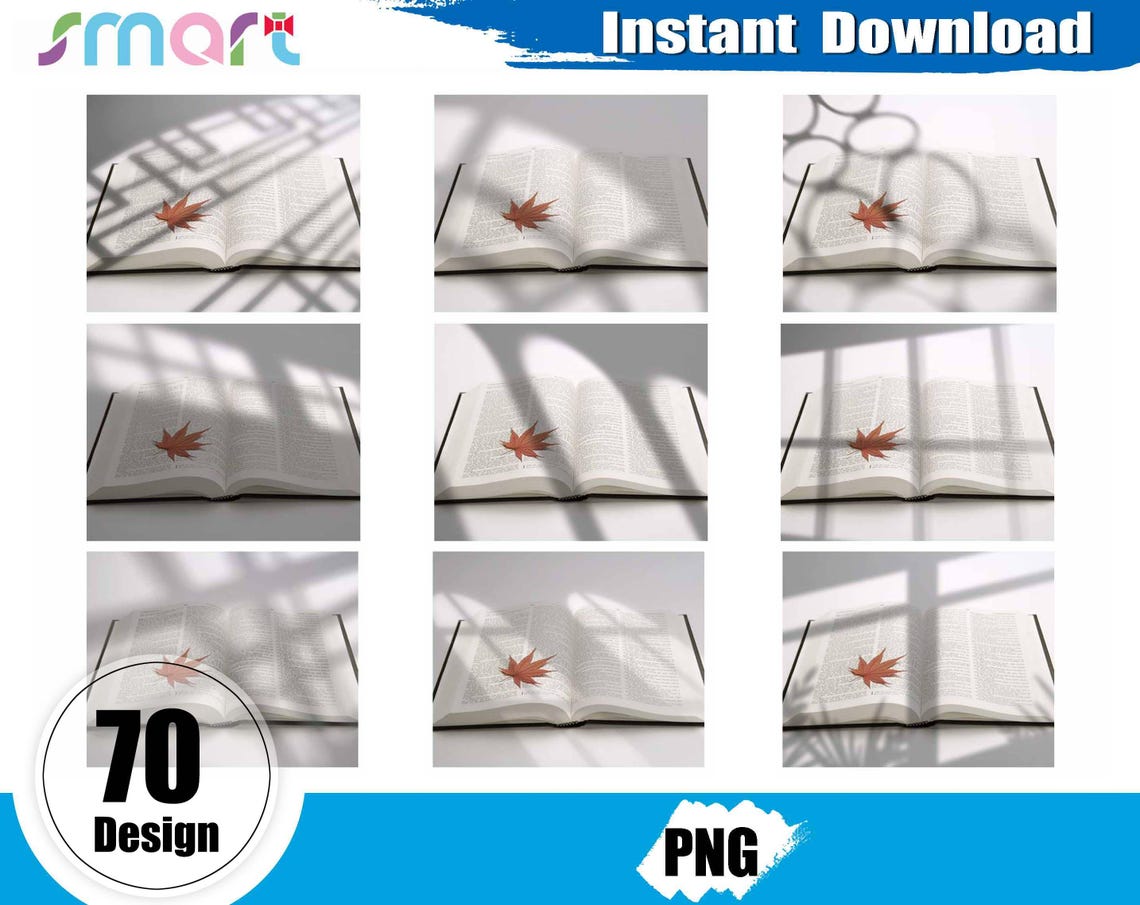 Plant Leaf Shadow Overlays: 70 PNG Photography Textures (digital ...