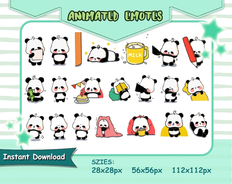 Cute Panda Animated Emote, Panda Discord Emotes, Panda Twitch Emotes ...