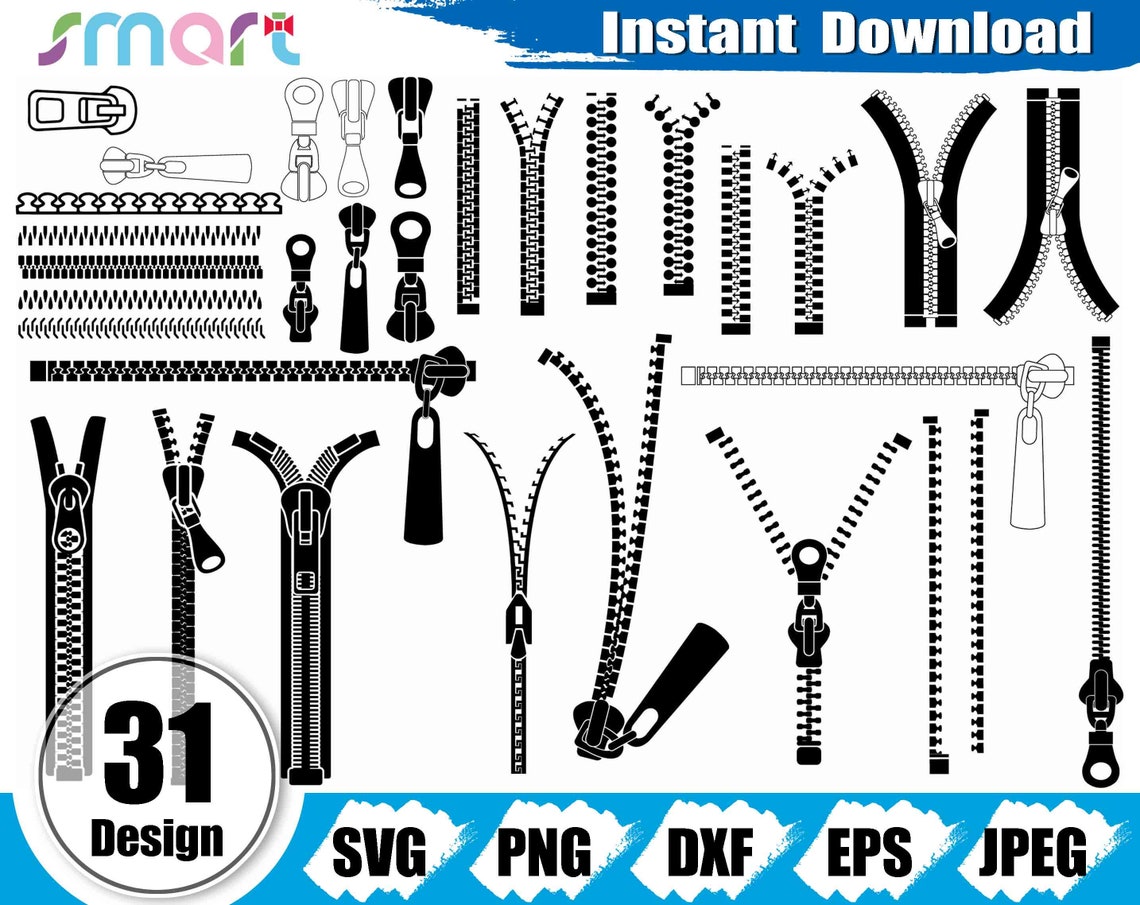 Zipper Svg Bundlesewing Svgzipper Clipart Vector Svg Png Dxf | Etsy