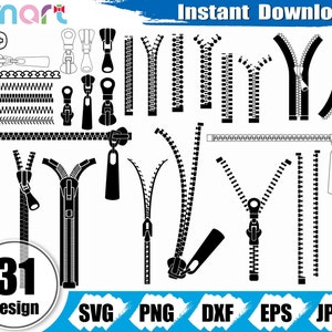 Zipper Svg Bundlesewing Svgzipper Clipart Vector Svg Png Dxf | Etsy
