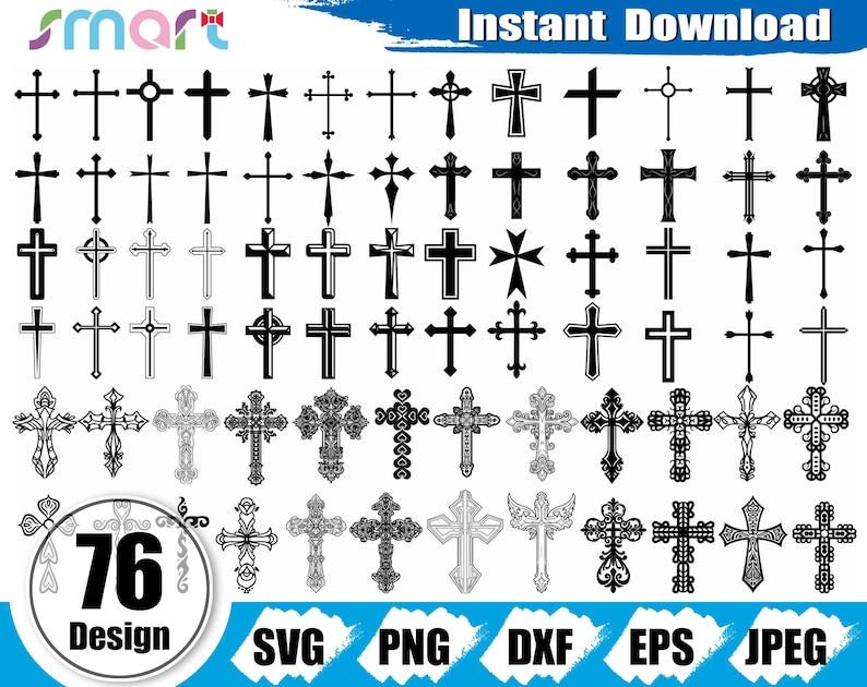 Cross Svg Bundle,christian Svg,christian Cross Clipart Vector Svg Png ...