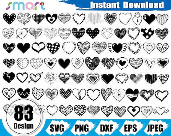 Heart Svg Bundleheart Shape Svgvalentine Heart Svgbroken | Etsy