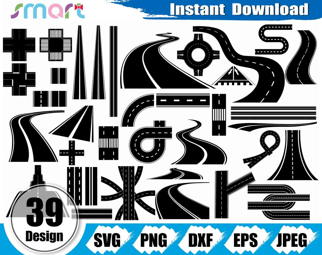 Road SVG Bundle,highway Svg,asphalt Road Svg,road Clipart Vector Png ...