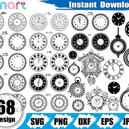 Clock Face Svg Bundleclock Face Template Vector Clipart Svg - Etsy