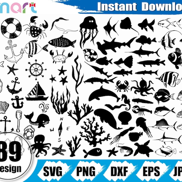 Ocean Animals Svg - Etsy