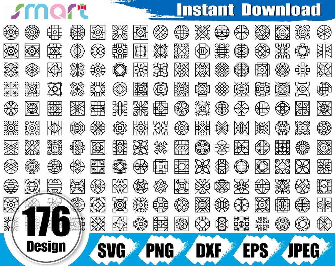 Geometric Mandala SVG Bundle: Coaster Stencil Cut Files (digital ...