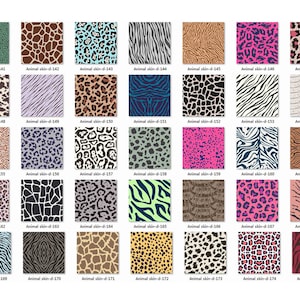 Animal Skin Textures Digital Paper: Leopard, Tiger, Giraffe, Snake ...