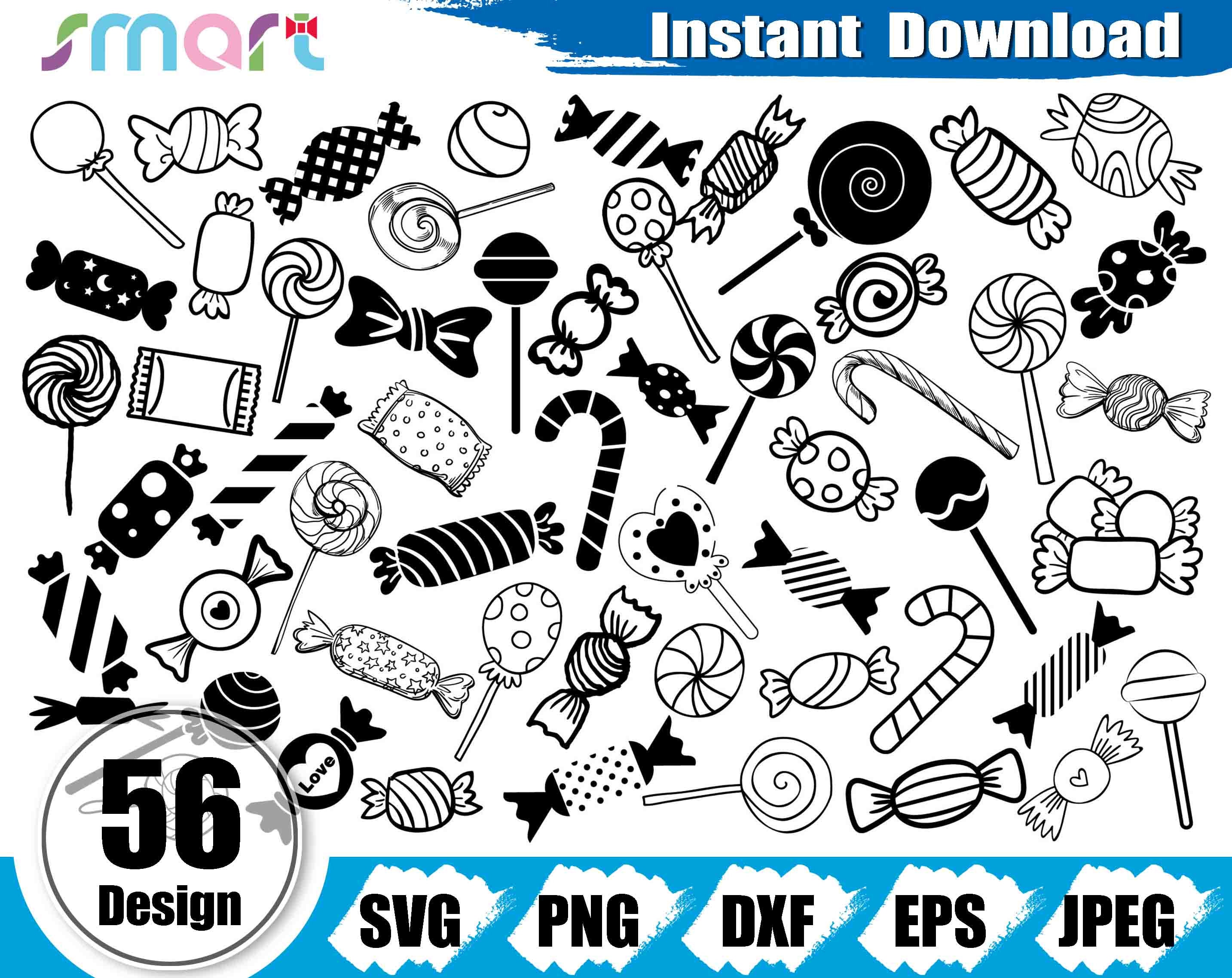 Candy Svg Bundle,Lollipop svg,Sweet treats svg,Candy clipart vector svg ...