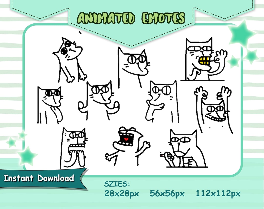 Cat Animated Emote, Cat Twitch Emotes, Cat Discord Emotes, Cat Emote ...