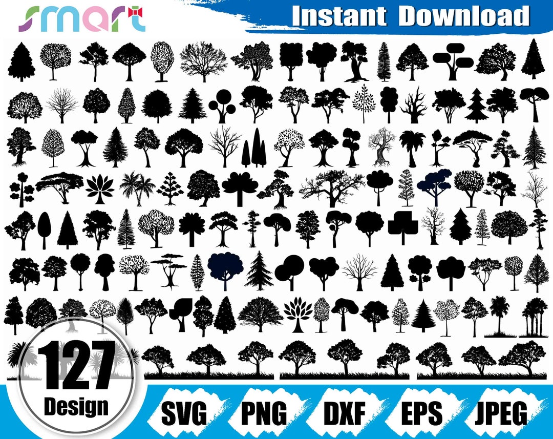 Tree SVG Bundle, Forest Clipart, Vector Cut Files (digital Download) - Etsy