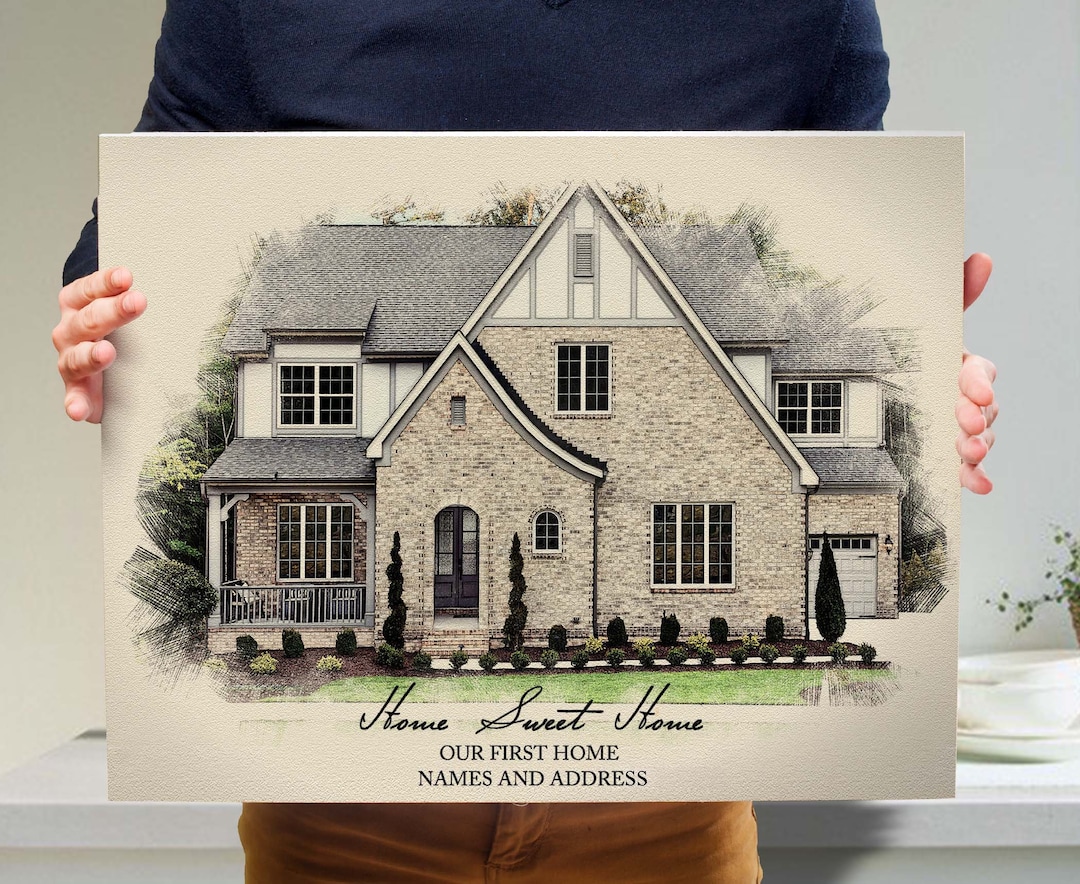 Custom Color Pencil House Portrait, Color Pencil House Painting ...