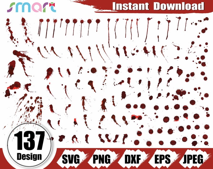 Blood Splatter Svg Bundlepaint Blood Splatter Svg Clipart - Etsy