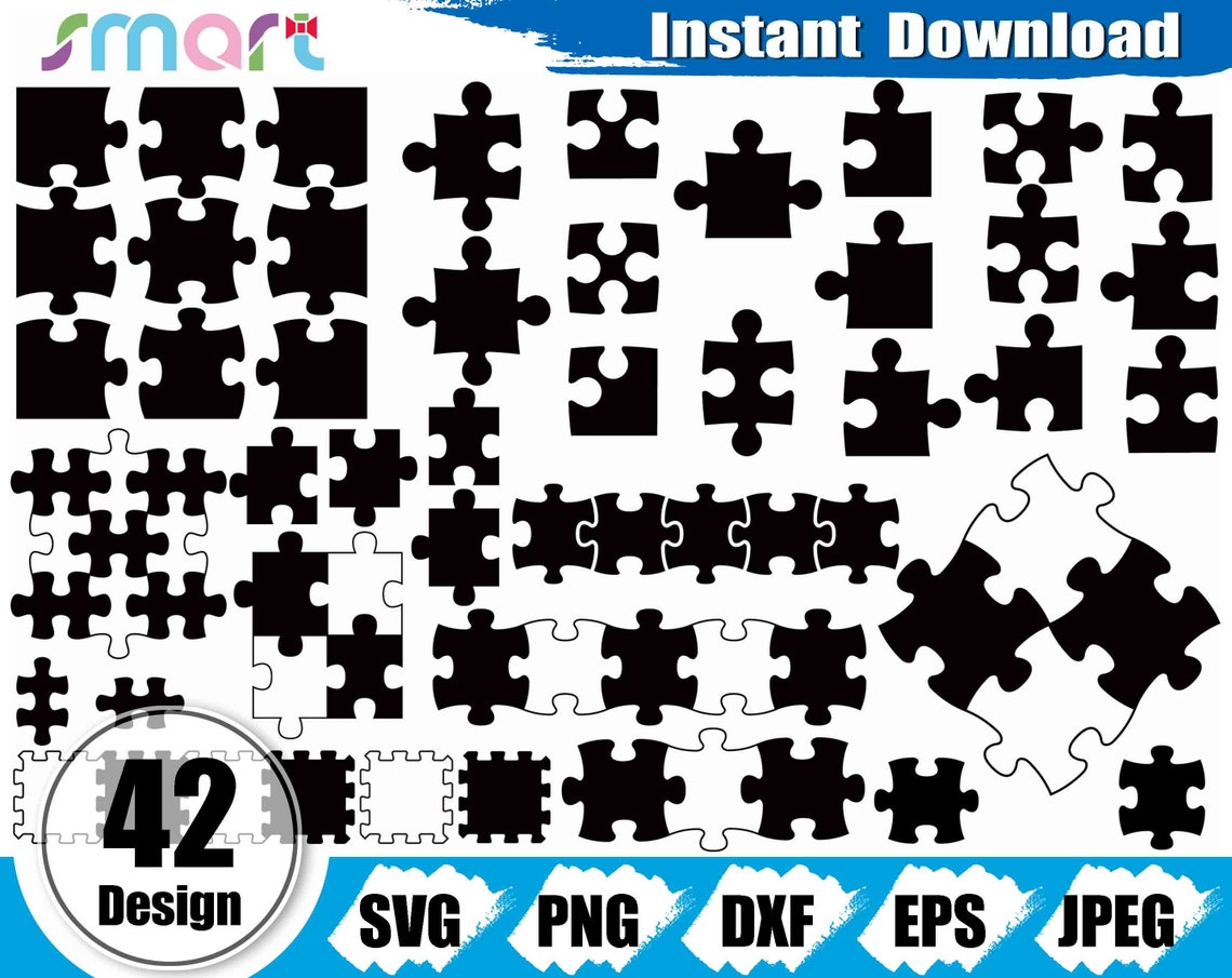 Puzzle Svg Bundlepuzzle Piece Svgautism Svgjigsaw Puzzle | Etsy