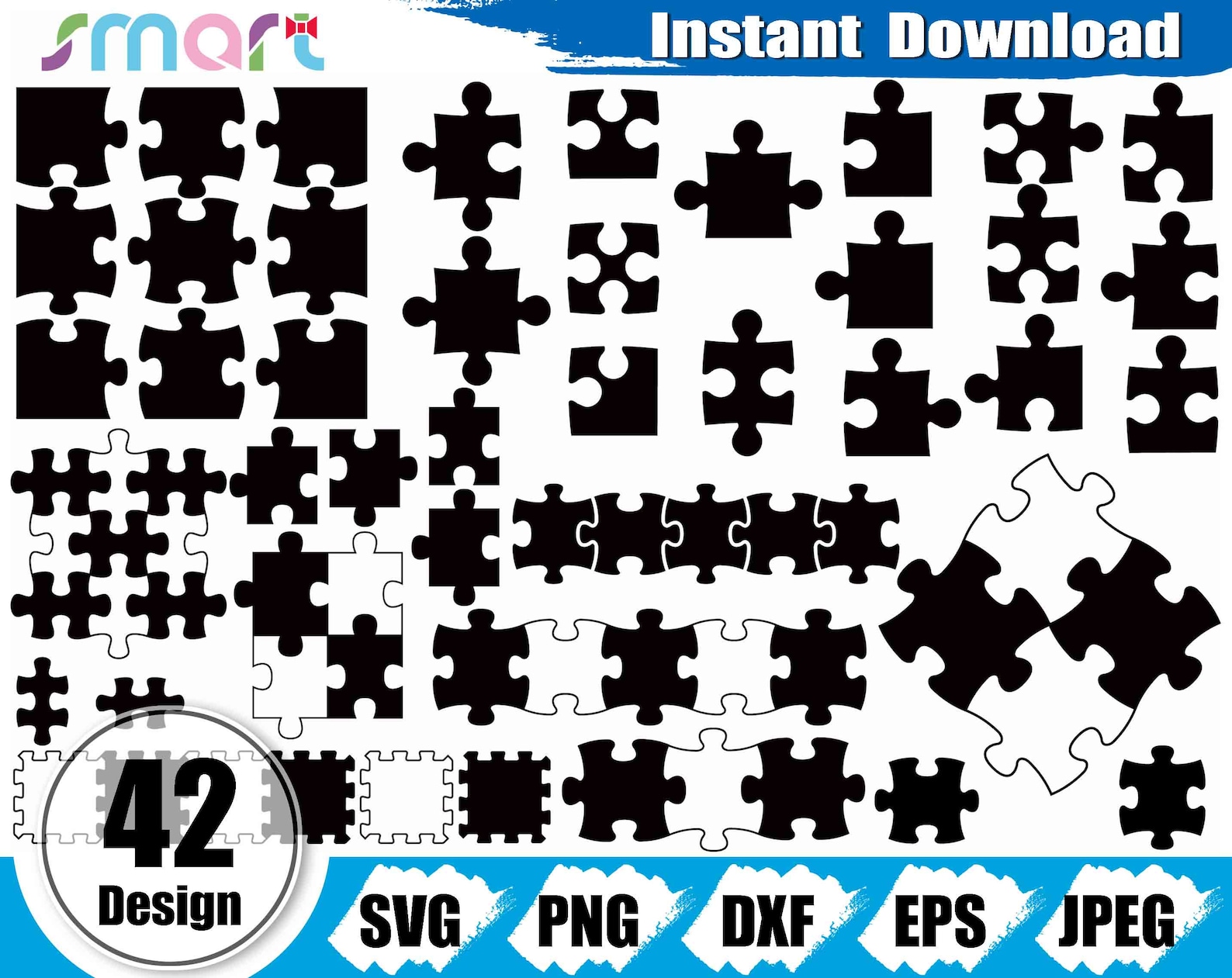 Puzzle Svg Bundlepuzzle Piece Svgautism Svgjigsaw Puzzle | Etsy