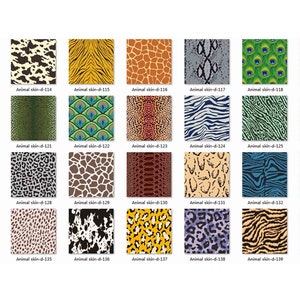 Animal Skin Textures Digital Paper: Leopard, Tiger, Giraffe, Snake ...