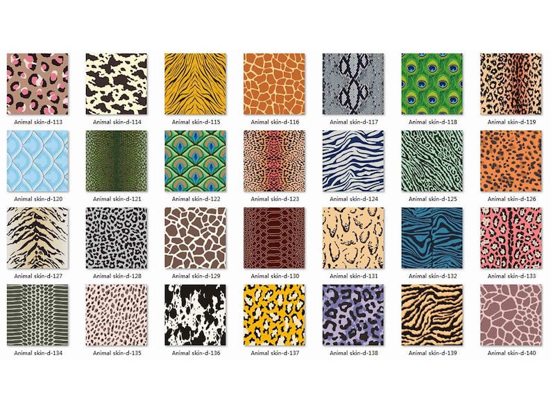 Animal Skin Textures Digital Paper: Leopard, Tiger, Giraffe, Snake ...