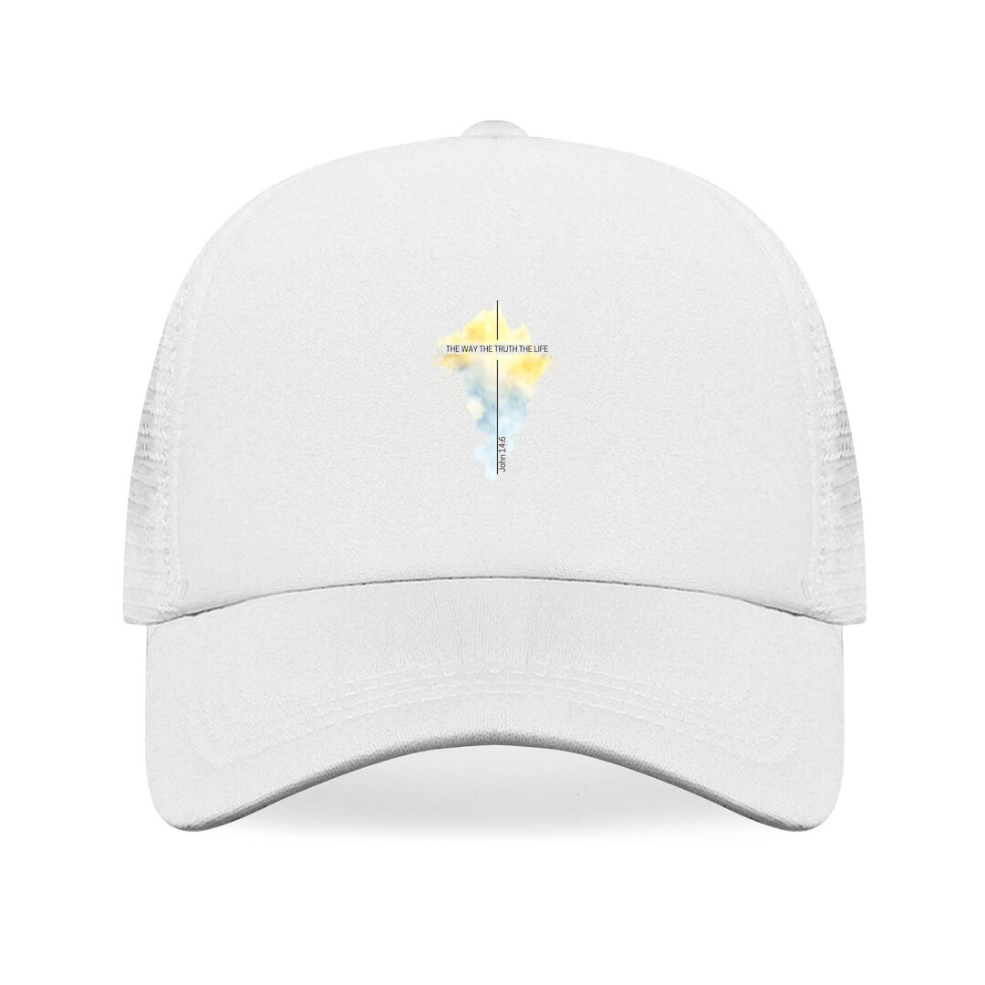 Bible Verse Trucker Hat – John 14:6 Christian Cross Mesh Baseball Cap ...