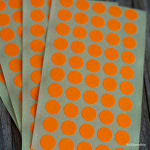 Mini Neon Orange Circle Stickers 1cm Circle Label Sticker Seals 200 ...