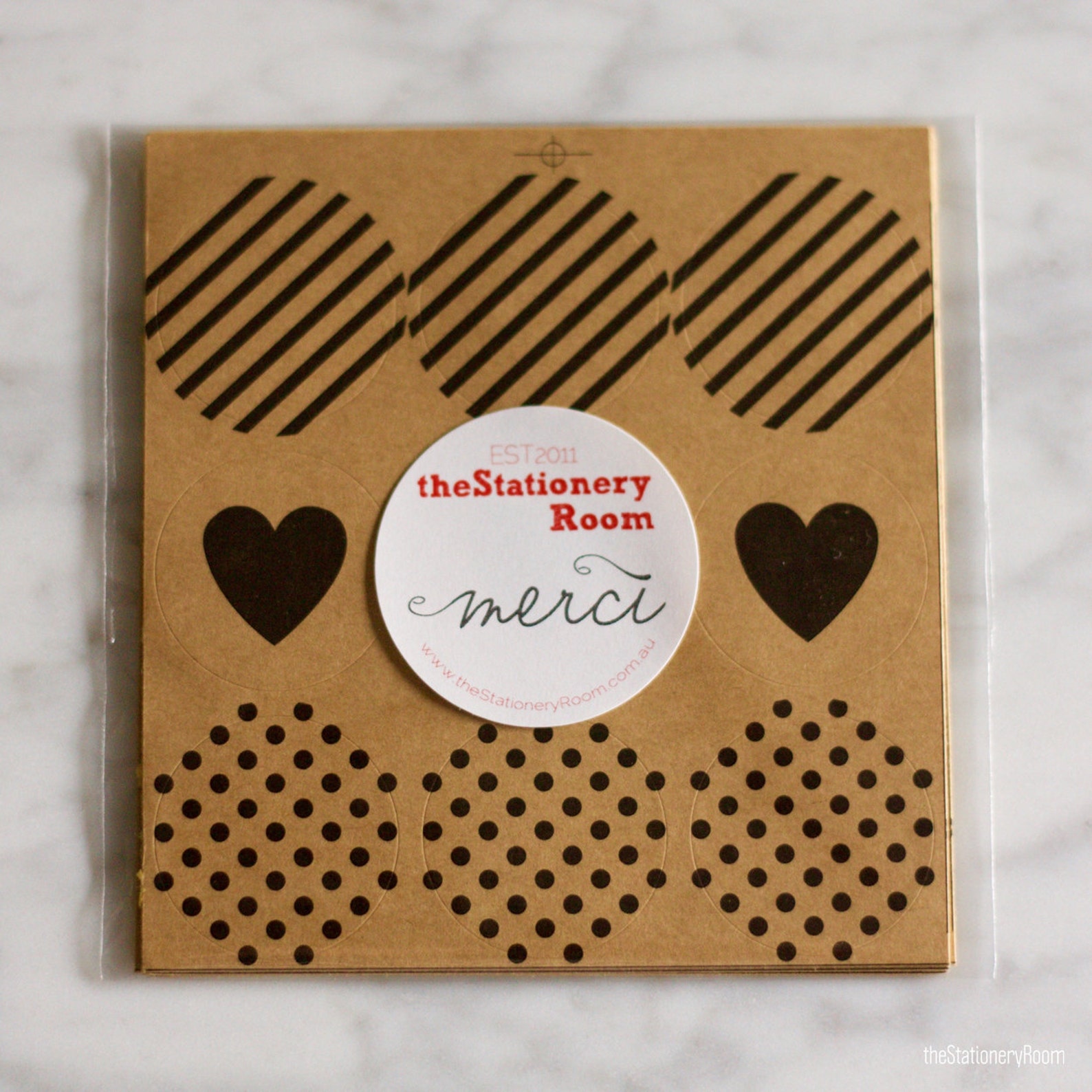 Patterned Kraft Paper Seal Stickers 3cm Round Label Sticker Seals 45 ...