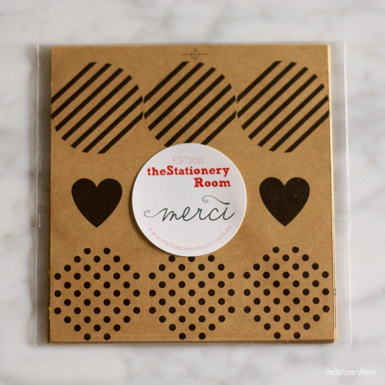 Patterned Kraft Paper Seal Stickers 3cm Round Label Sticker - Etsy