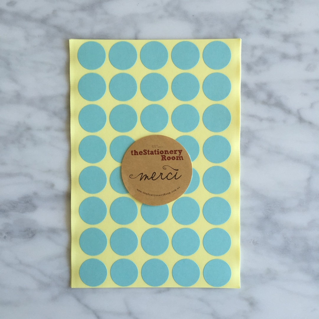 Pastel Blue Circle Stickers 2cm Round Seal Sticker 120 Pastel Blue ...