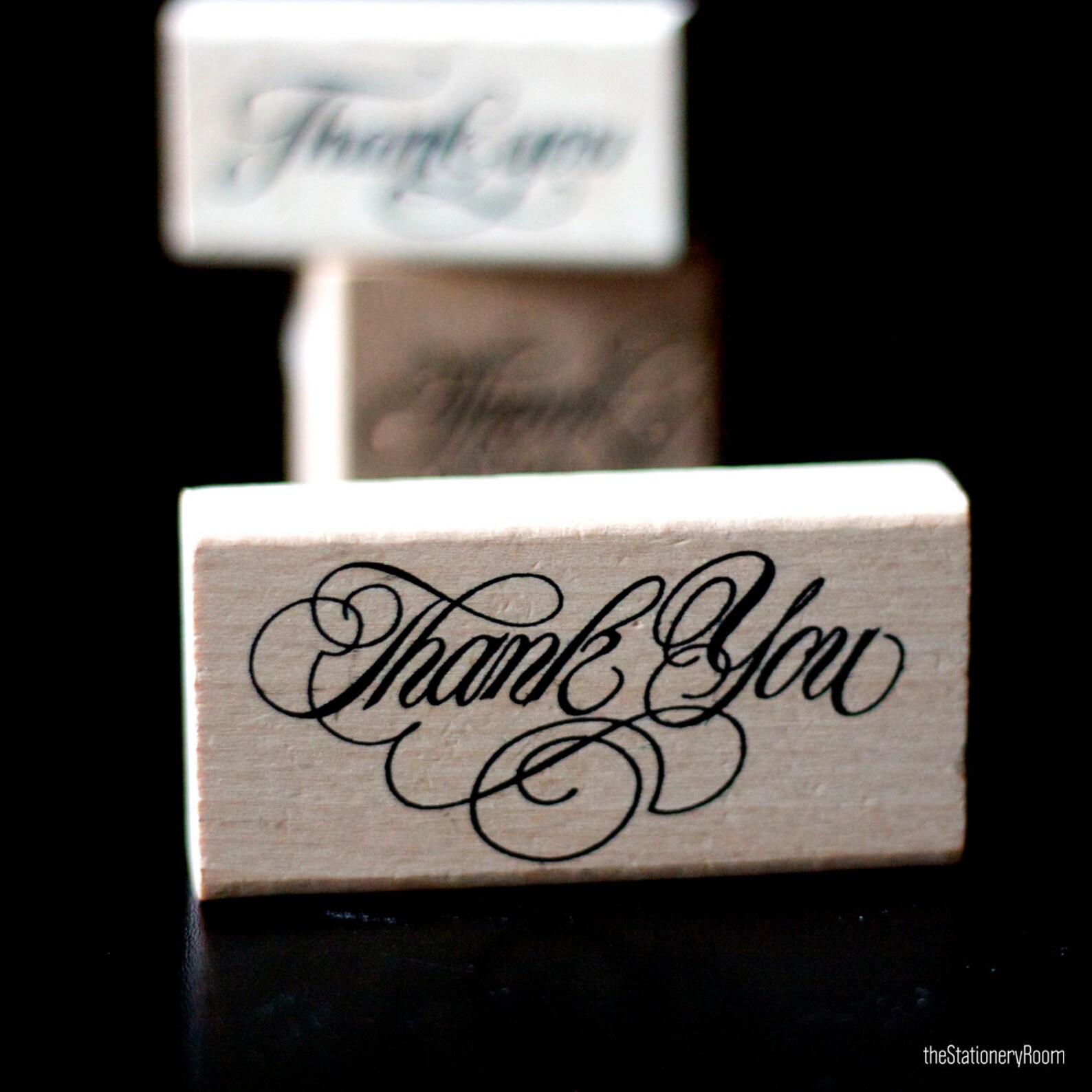 Thank You Medium Calligraphy Script Font Wooden Rubber Thank You Stamp ...
