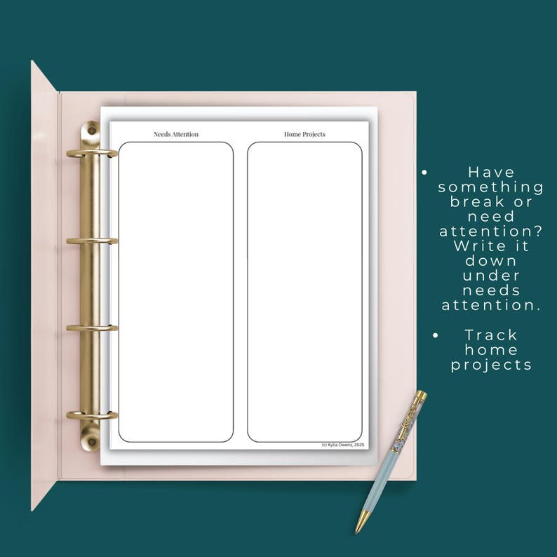 Home Management Binder Planner Ringbound Mom Life Planner Organizer ...