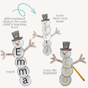 Snowman Name Craft Toddler Crafts January Toddler Craft Kit Winter ...