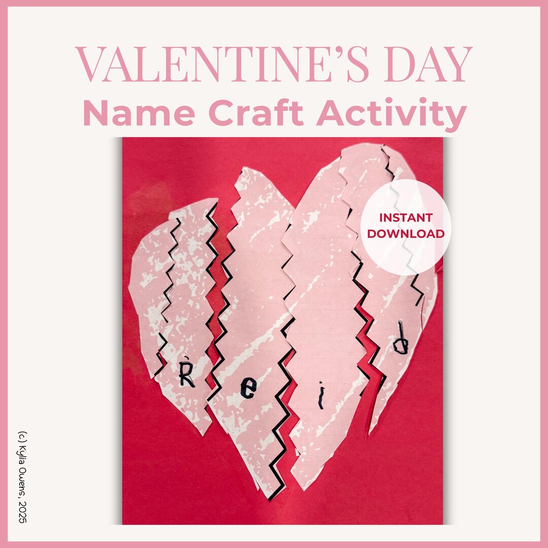 Valentines Day Toddler Name Recognition Craft Activity Homeschool ...