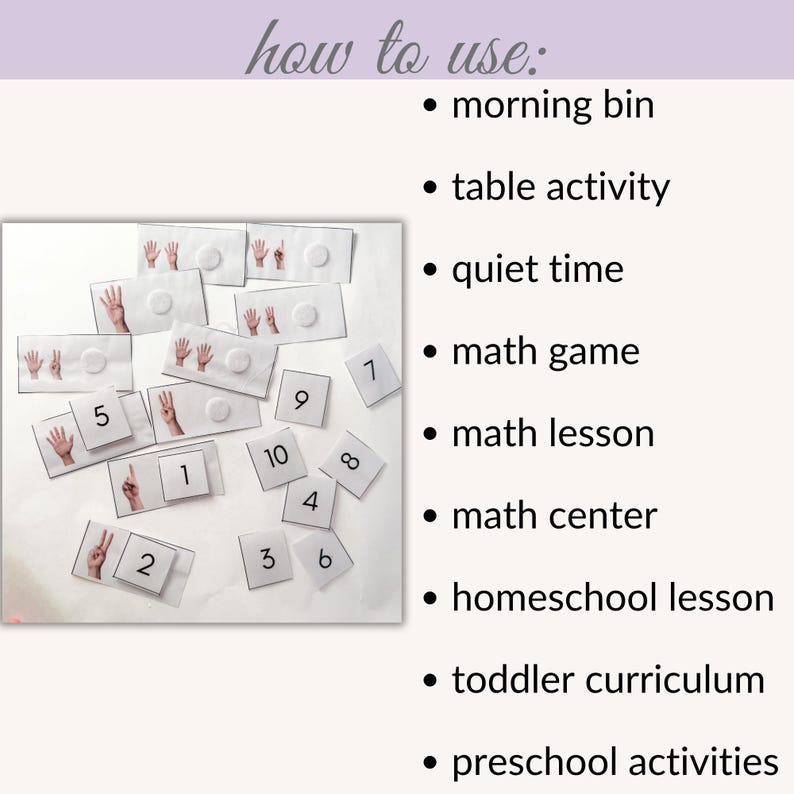 Number Matching Counting Task Box Activity Set Math Game Morning Bins ...