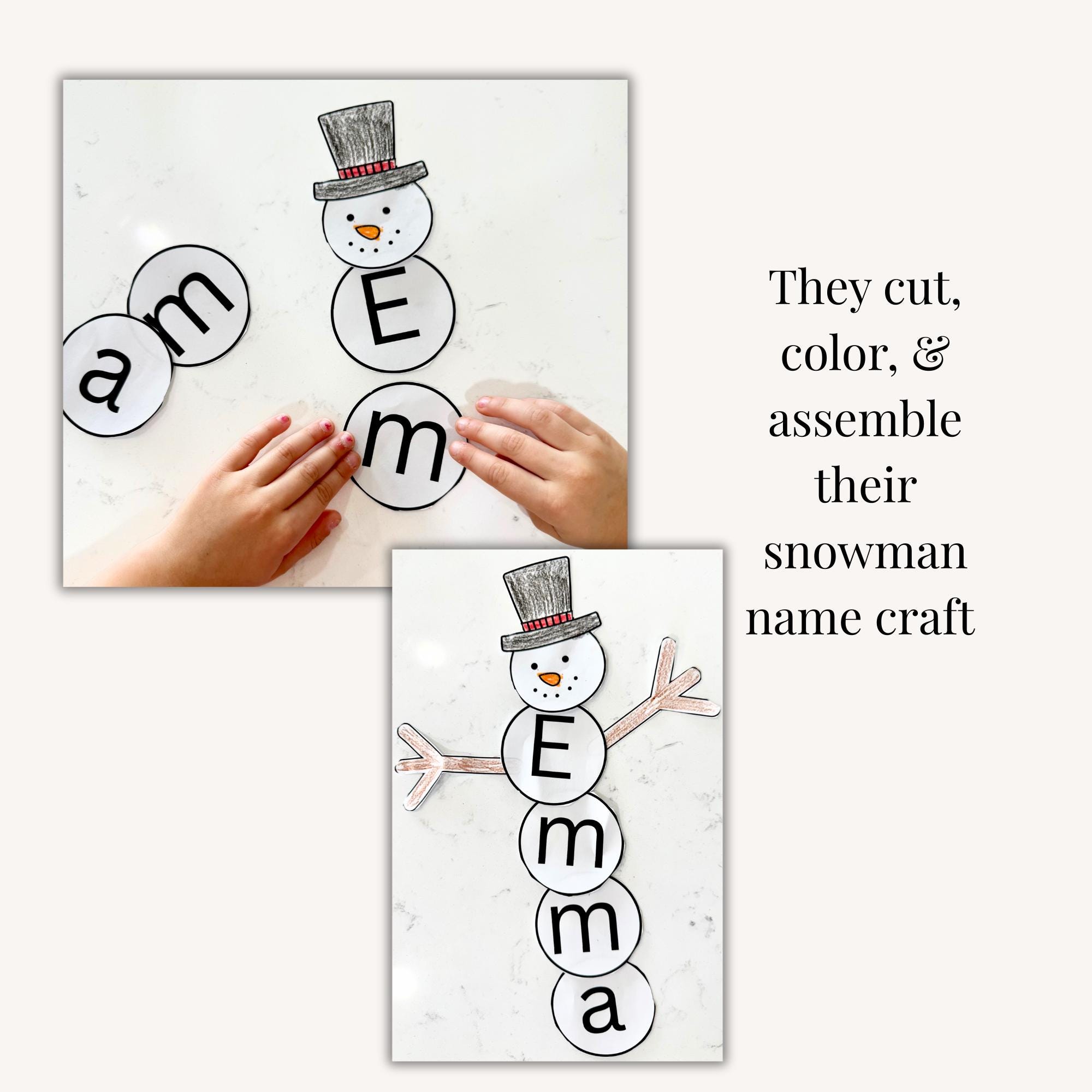 Snowman Name Craft Toddler Crafts January Toddler Craft Kit Winter ...