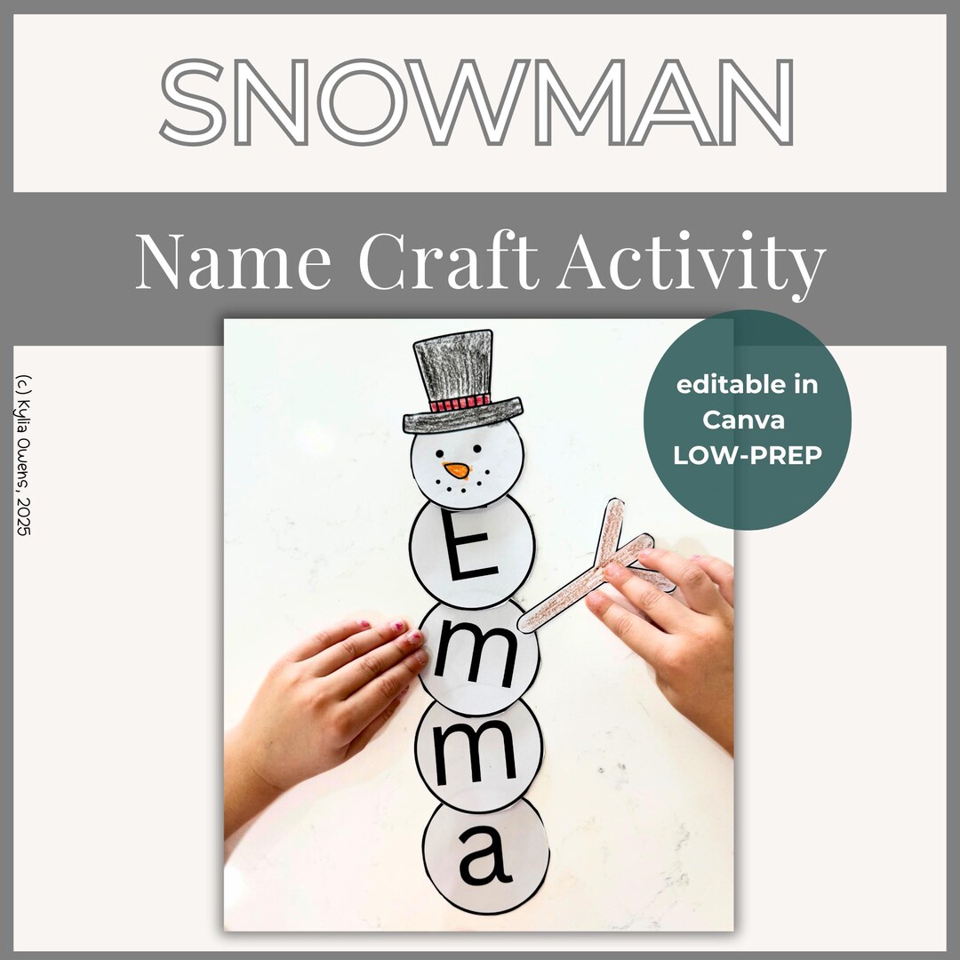 Snowman Name Craft Toddler Crafts January Toddler Craft Kit Winter ...