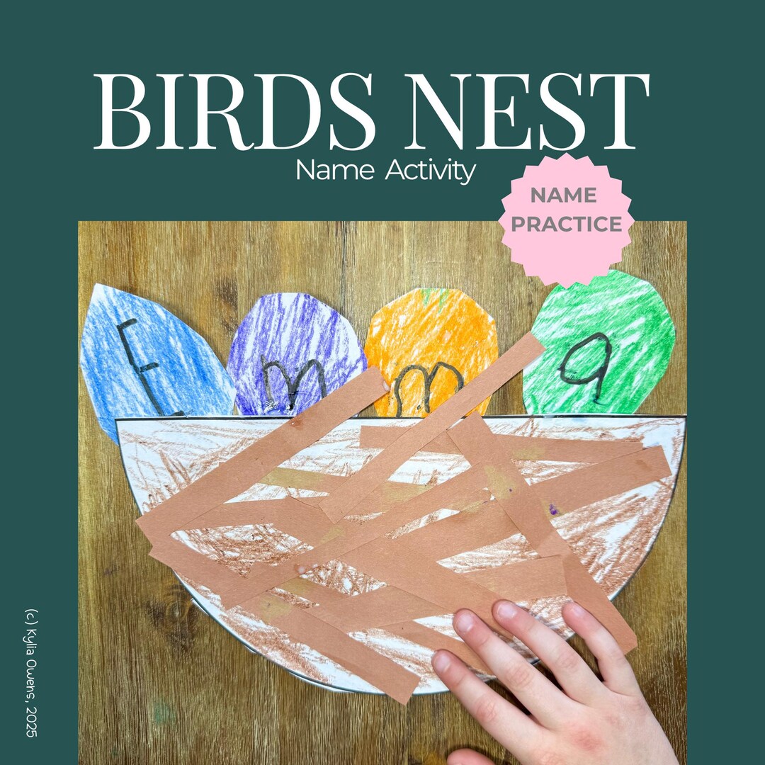 Spring Bird Nest Name Craft Toddler Activity Homeschool Preschool 2-3 ...