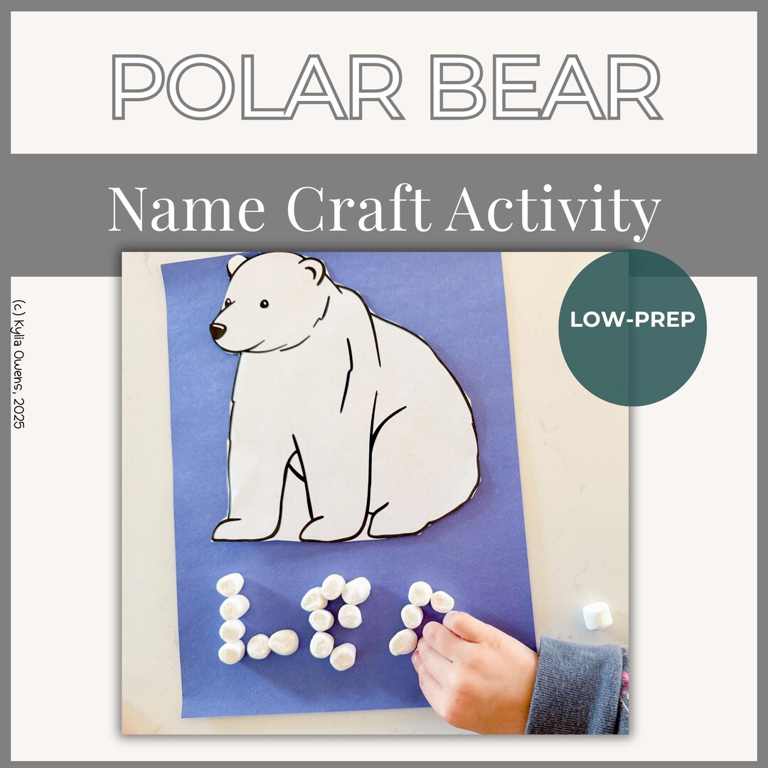 Polar Bear Winter Name Recognition Craft Activity Homeschool Preschool ...