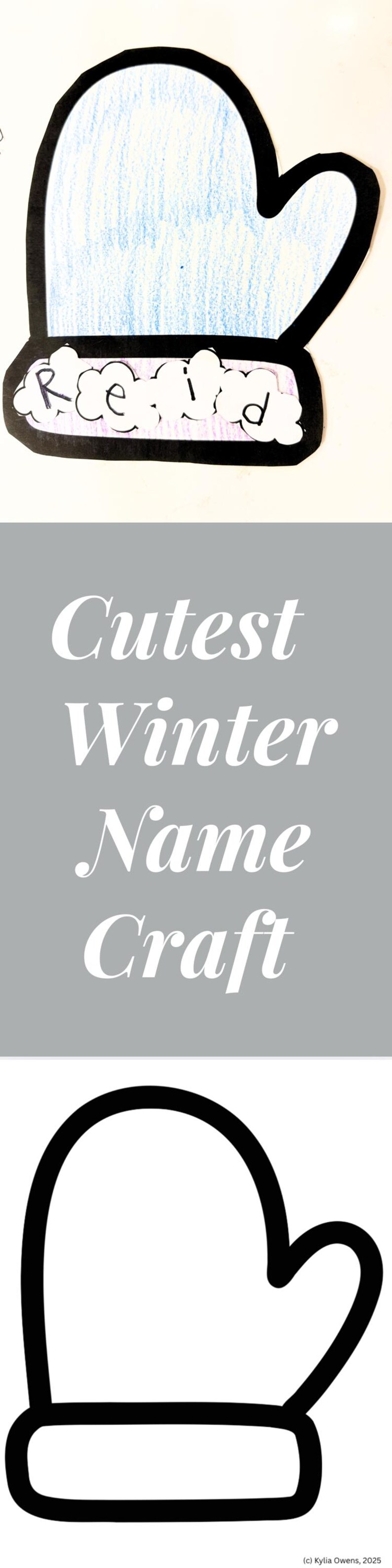 Winter Mitten Name Craft Activity 2-3 Year Olds Toddler Art Kit January ...