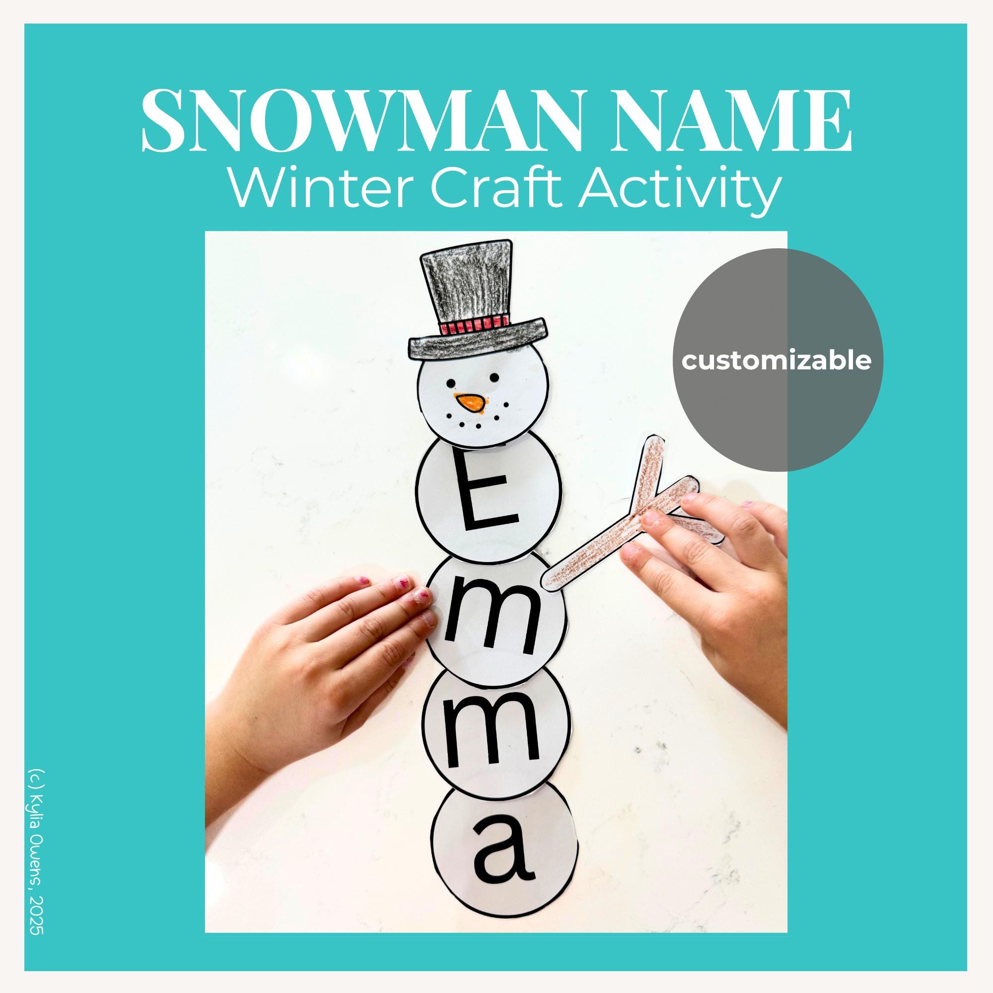 Snowman Name Craft Toddler Crafts January Toddler Craft Kit Winter ...