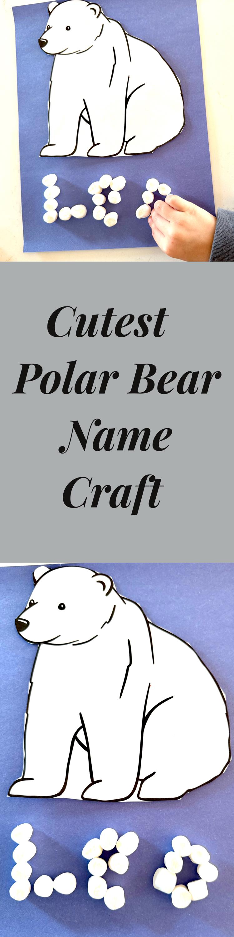 Polar Bear Winter Name Recognition Craft Activity Homeschool Preschool ...