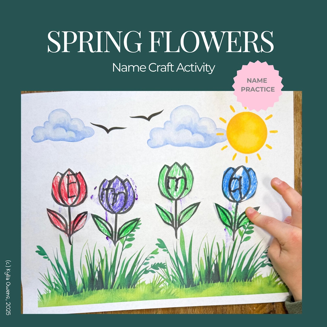 Spring Flowers Name Craft Toddler Activity March Homeschool Preschool ...