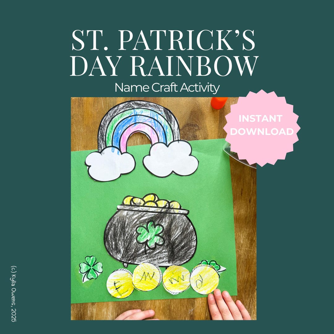 St Patricks Day Name Craft Toddler Activity 2-3 Year Old March ...