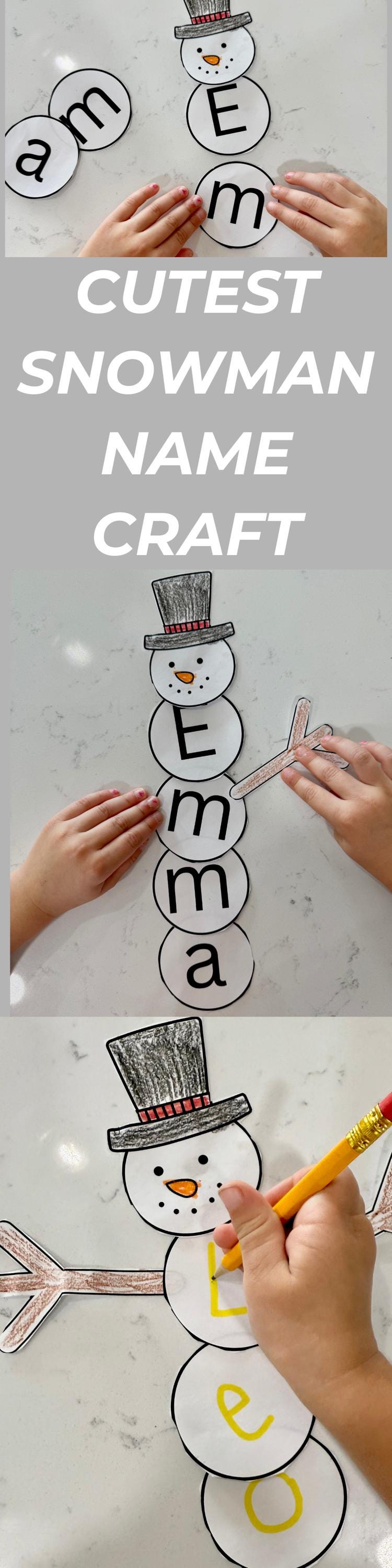 Snowman Name Craft Toddler Crafts January Toddler Craft Kit Winter ...