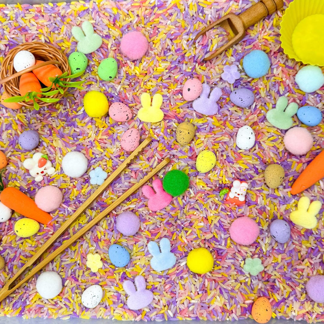 Easter Bunny Cute Sensory Bin Play Kit Birthday Gift Ideas for Kid ...