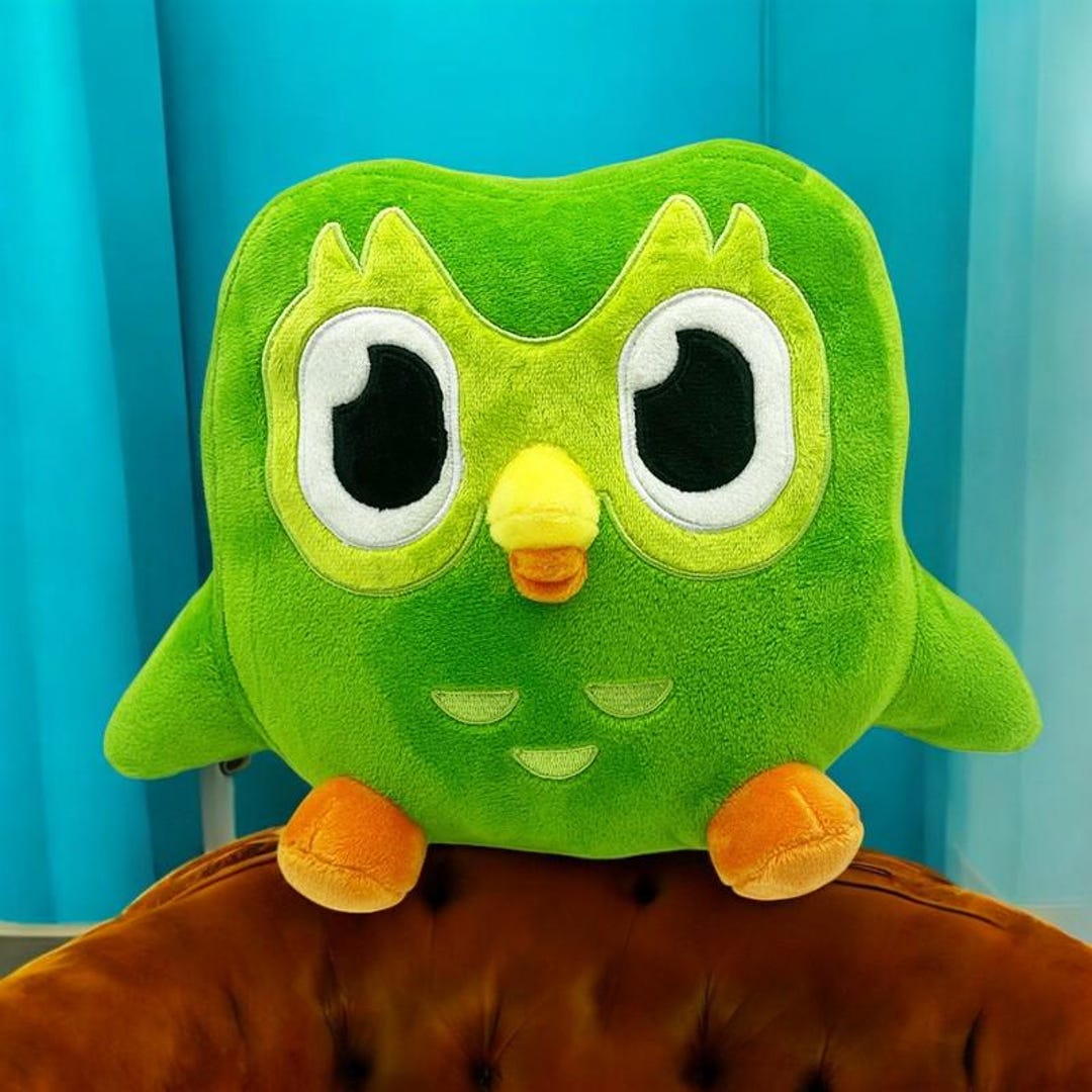 Duolingo Green Owl Plush Toy, Study Language With Duolingo, Doll Pillow ...