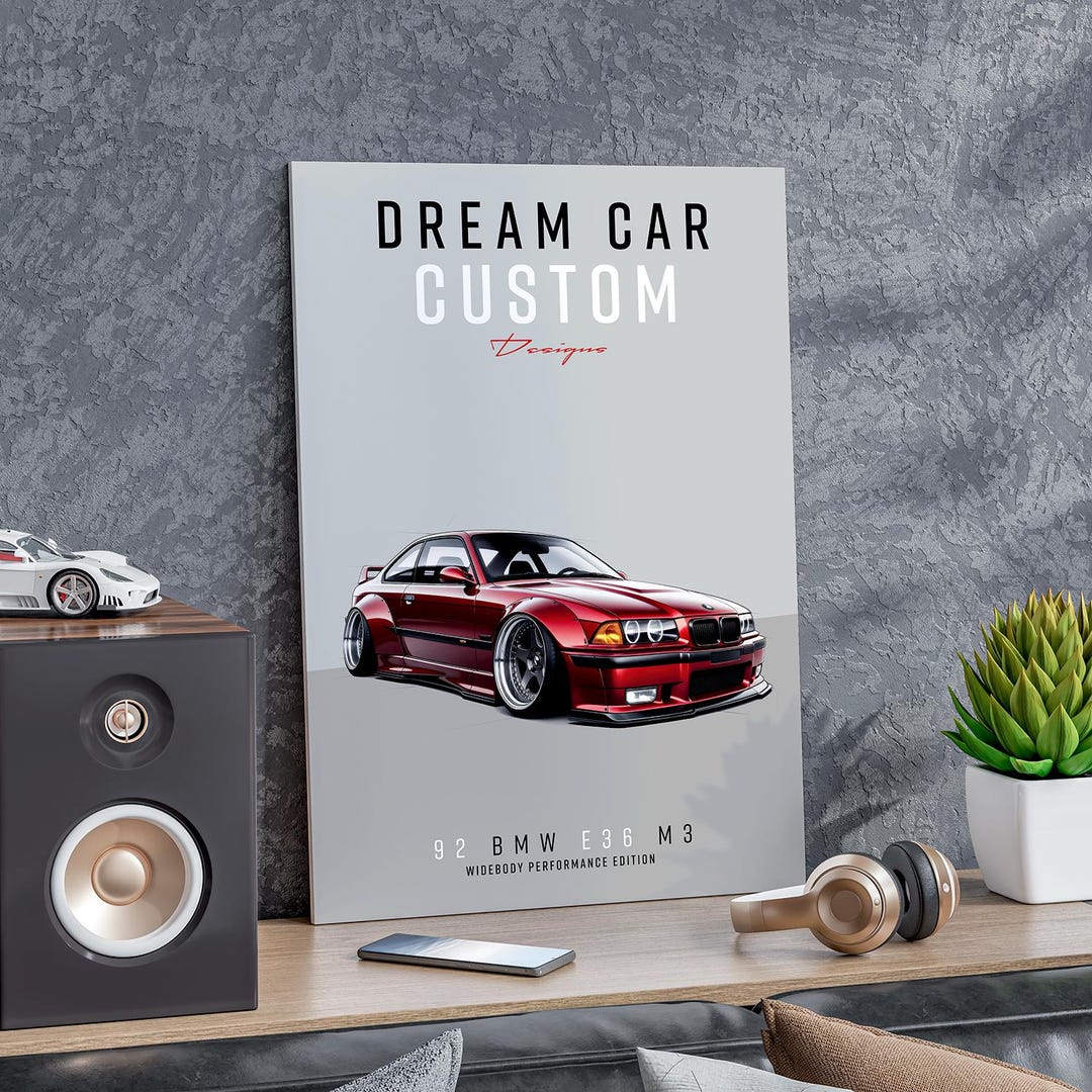 BMW E36 M3 Art Print – Modified Car Poster, Automotive Decor (digital ...
