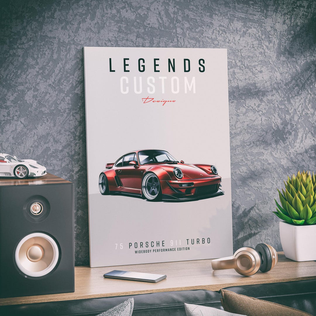 Porsche 911 Turbo 1975 Poster – Restomod Sports Car Wall Art ...